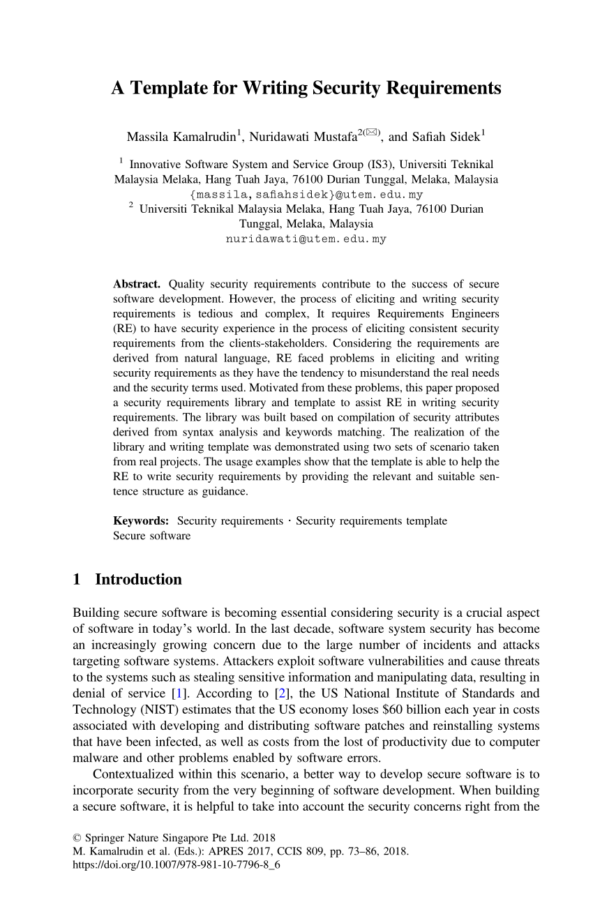 Application Security Requirements Template