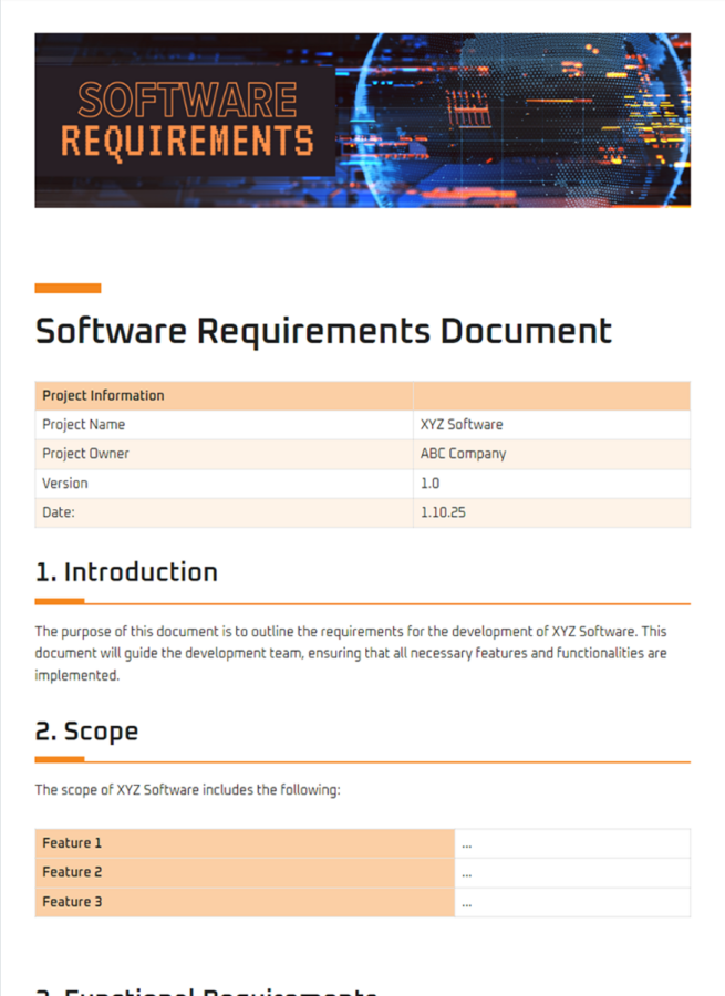 System Integration Requirements Document Template
