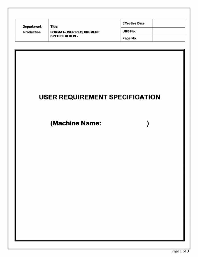 User Requirement Specification Template Pharma
