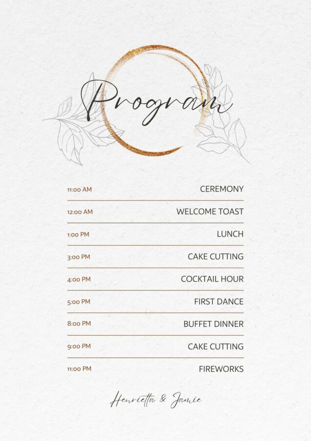 4 Page Program Printing Template