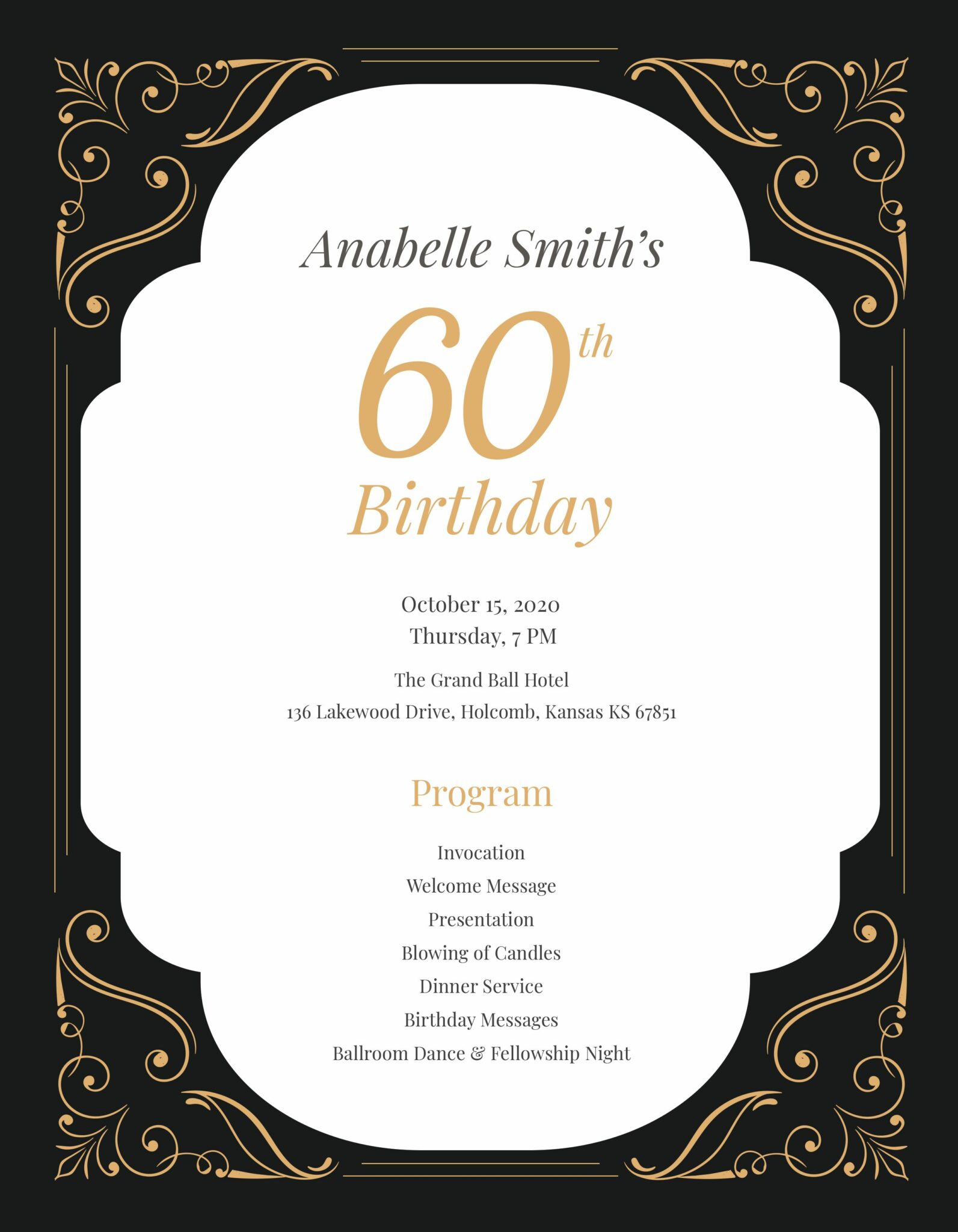50th Birthday Party Program Template