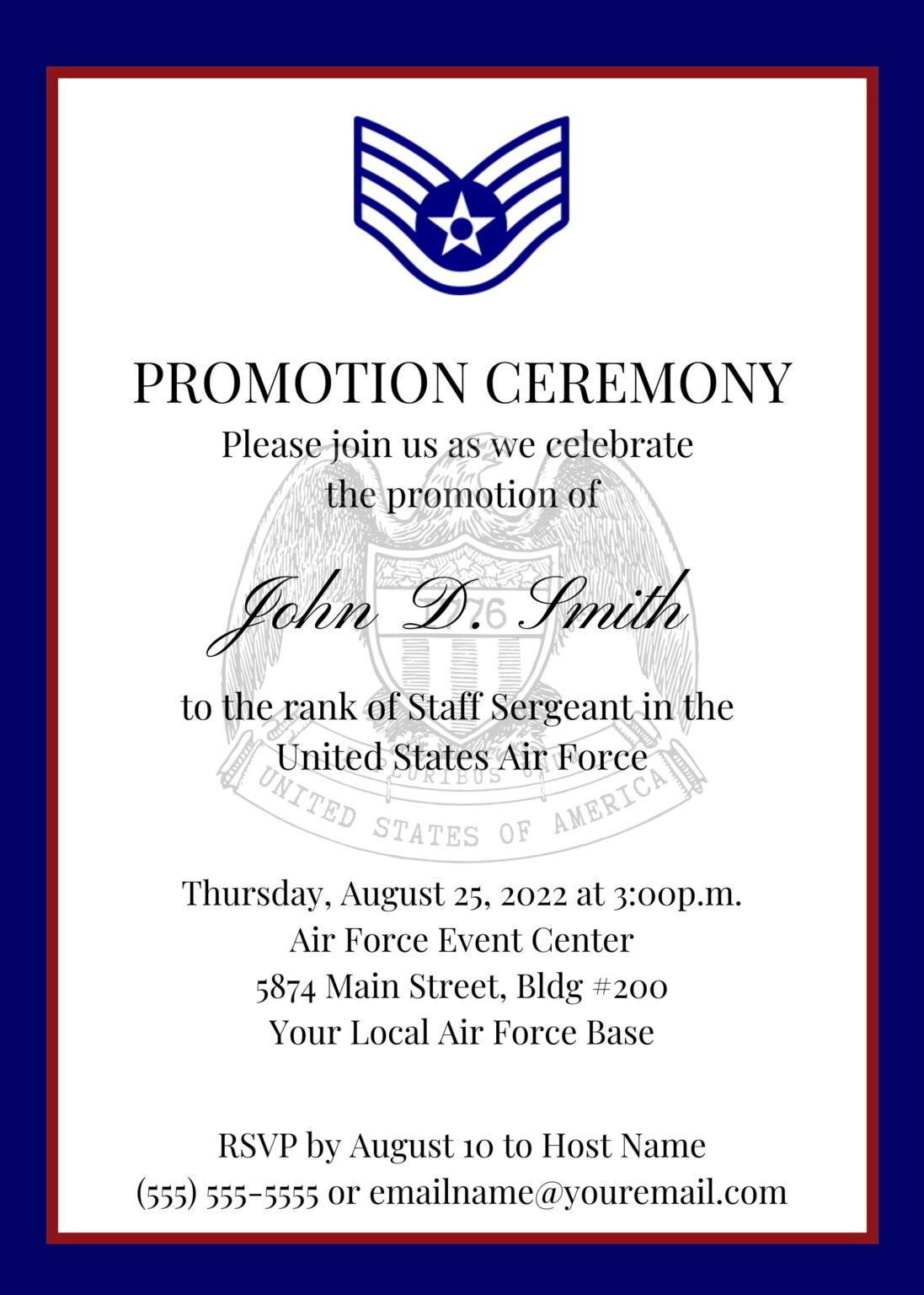 Air Force Promotion Ceremony Program Template