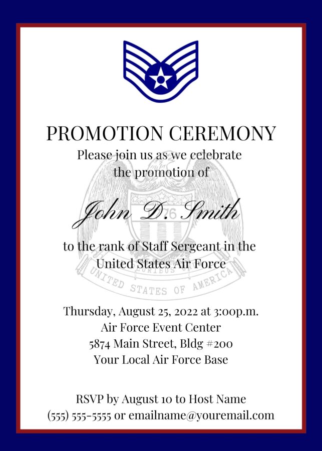 Air Force Promotion Ceremony Program Template