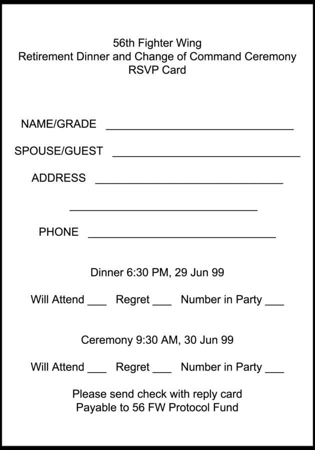 Army Change of Command Program Template