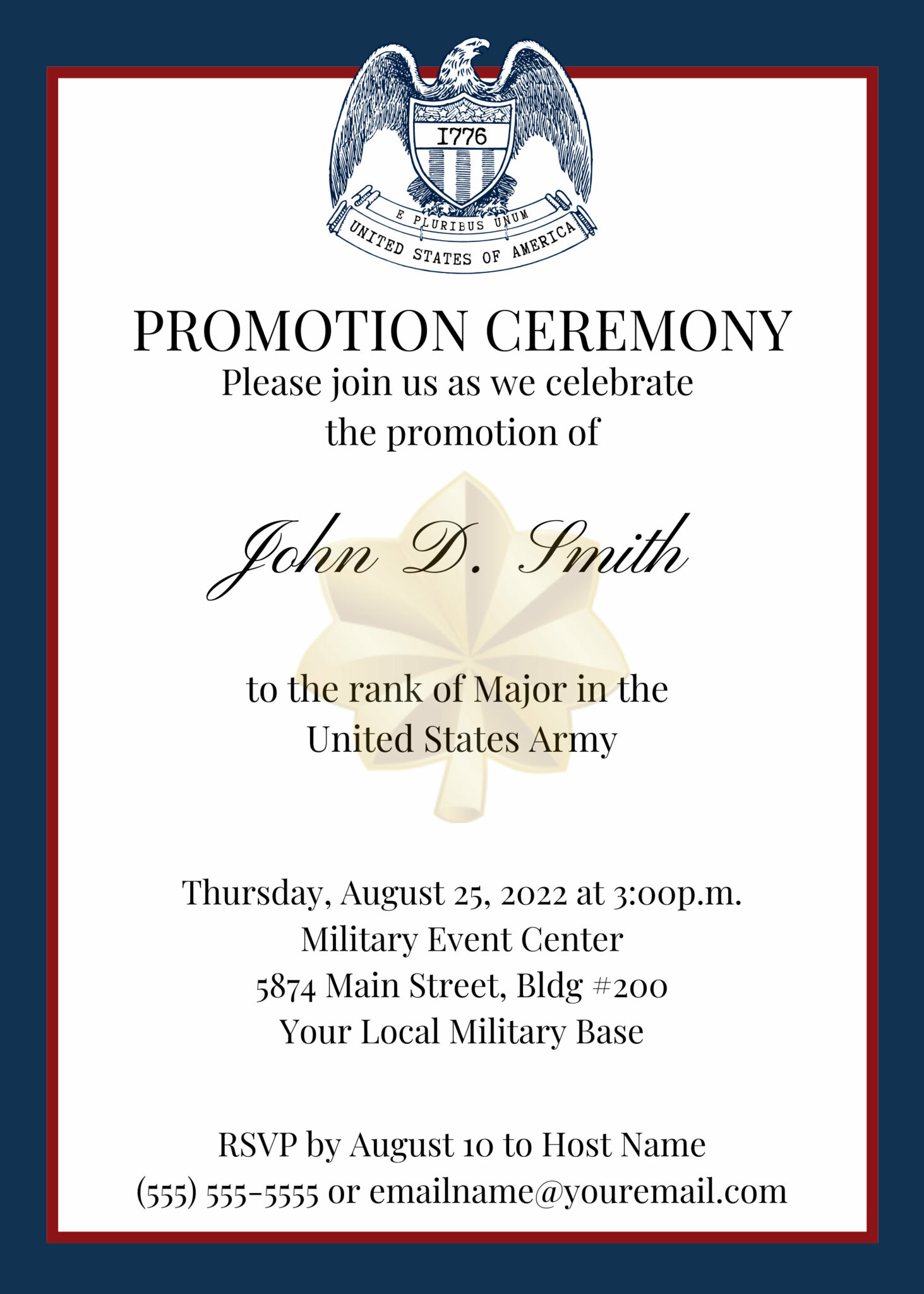 Military Promotion Ceremony Program Template