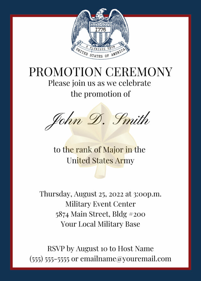 Military Promotion Ceremony Program Template