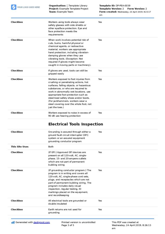 Assured Equipment Grounding Conductor Program Template