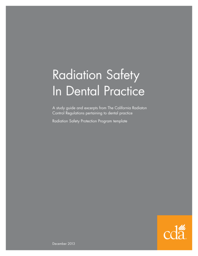 Dental Radiation Protection Program Template