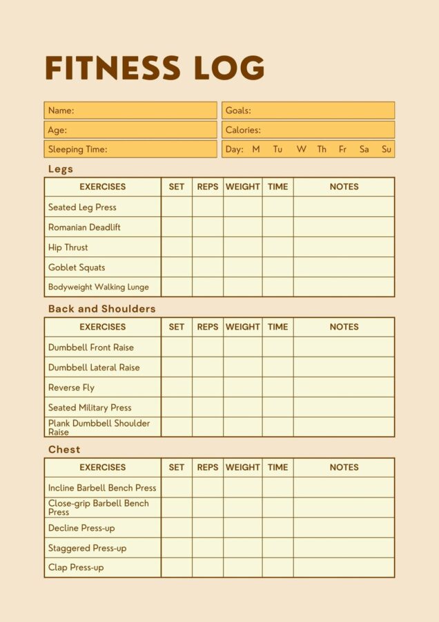 Design A Fitness Program Template