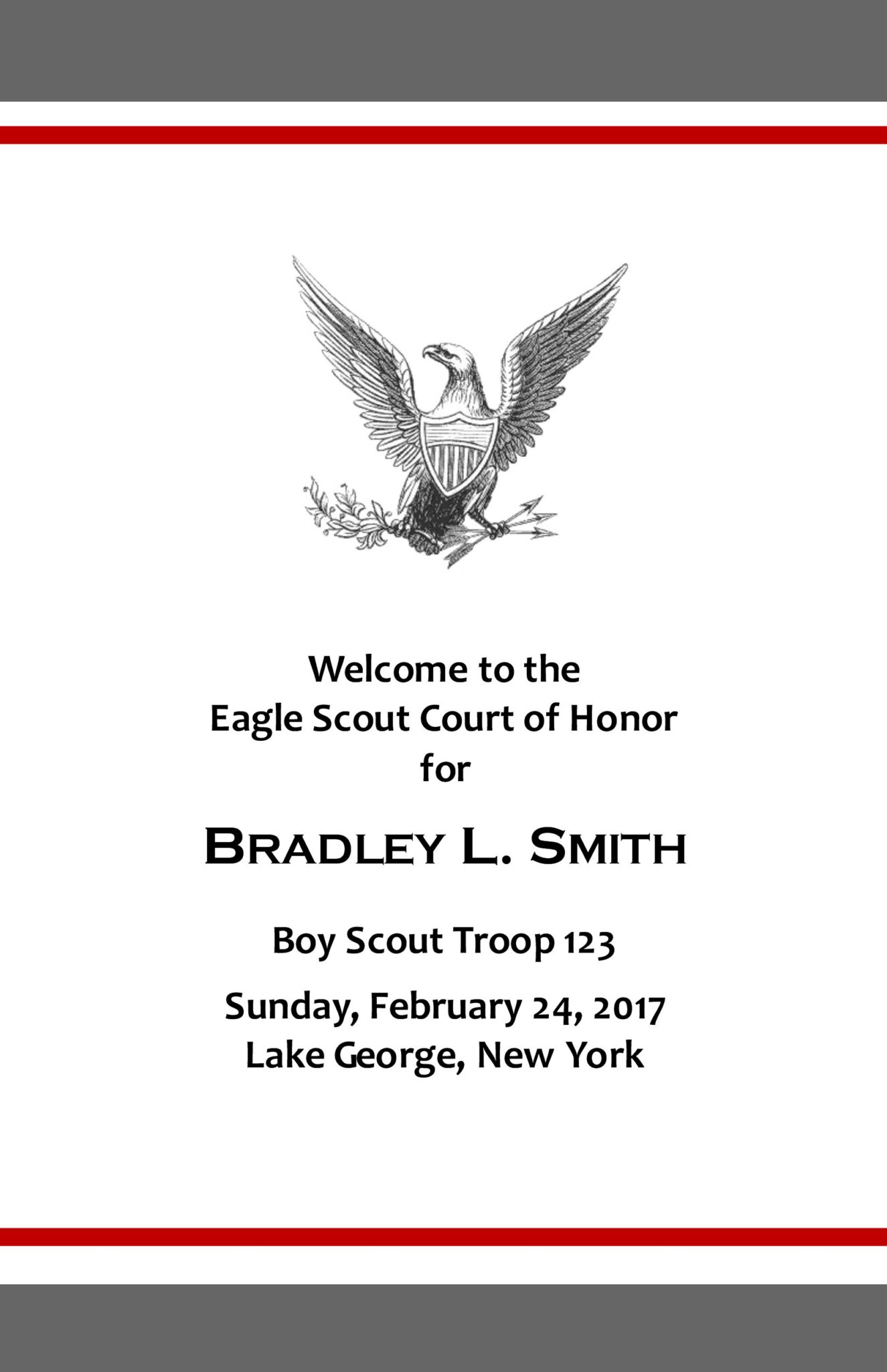 Eagle Court of Honor Program Template