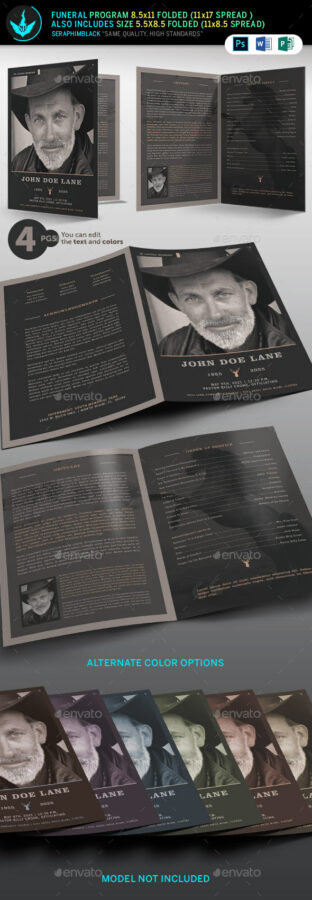 Printable Catholic Funeral Mass Program Template