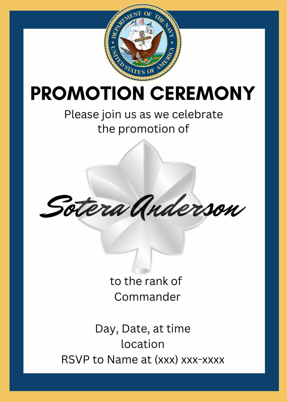 Military Promotion Ceremony Program Template