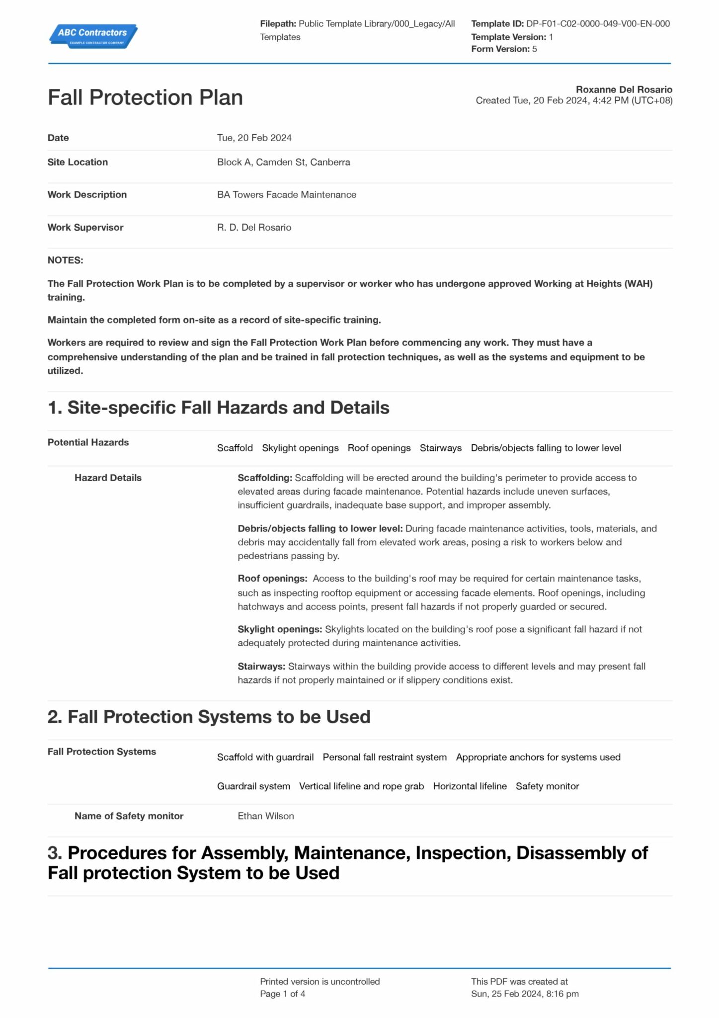 Task Sign Off Sheet Template