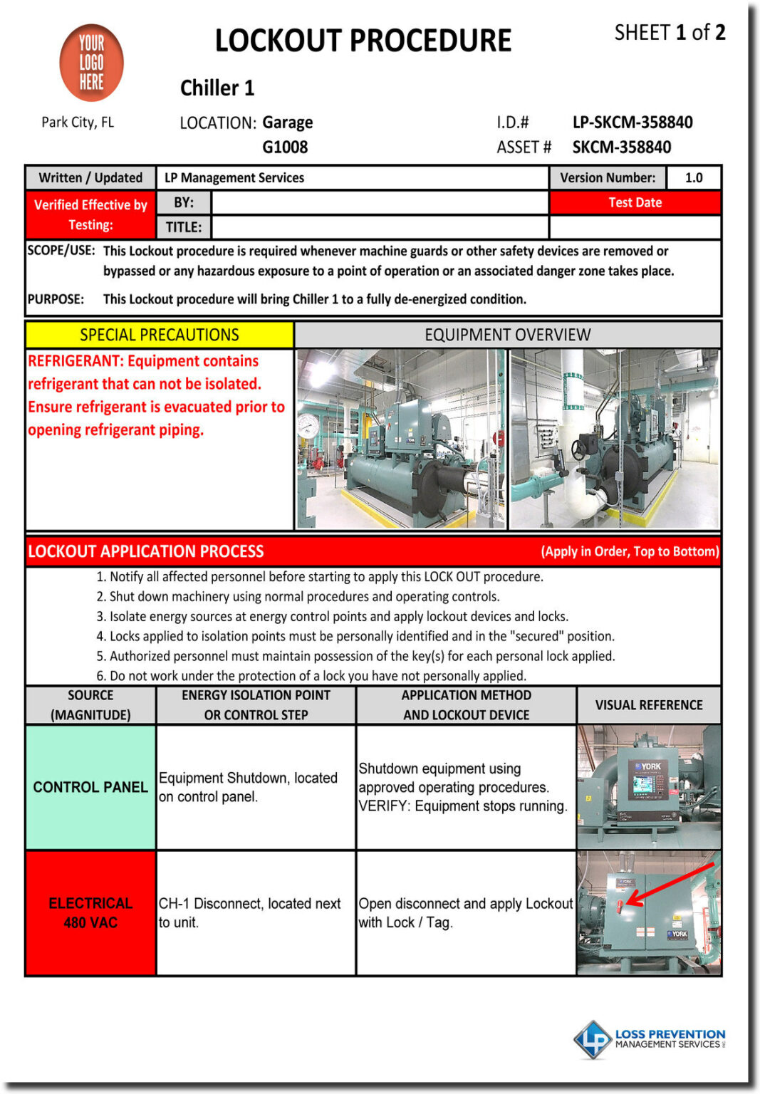 Lock Out Tag Out Policy Template
