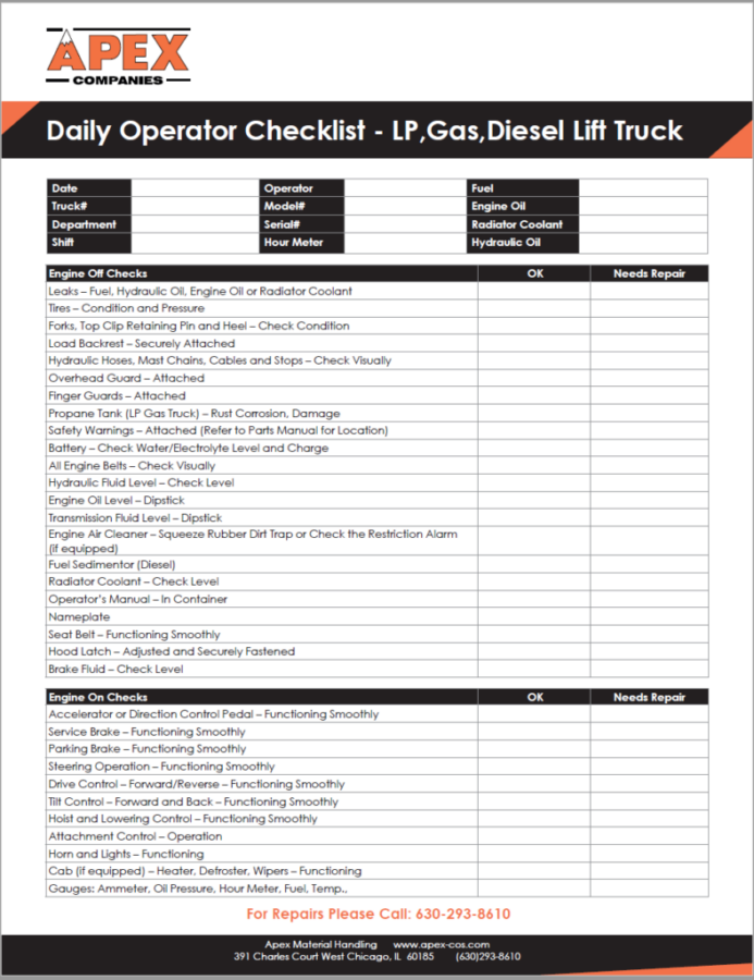 Powered Industrial Truck Program Template