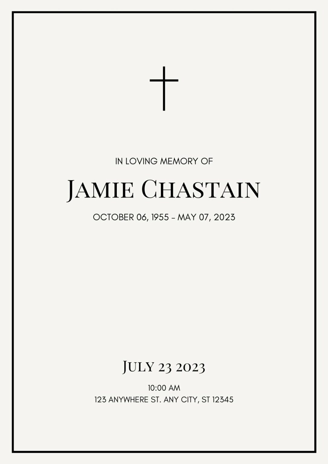 Printable Catholic Funeral Mass Program Template
