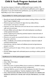 Program Assistant Job Description Template