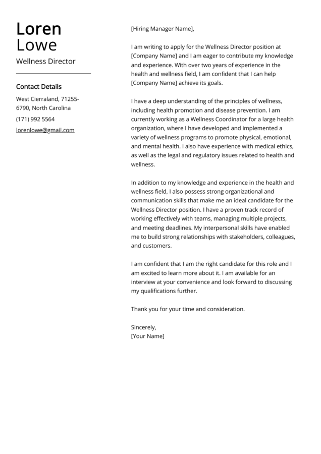 Wellness Program Introduction Letter Template