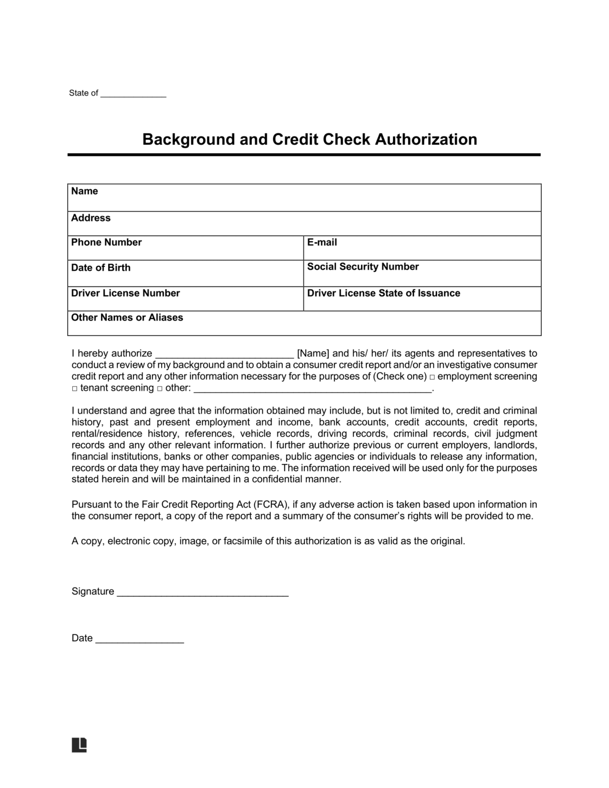 Authorization For Release Of Financial Information Template