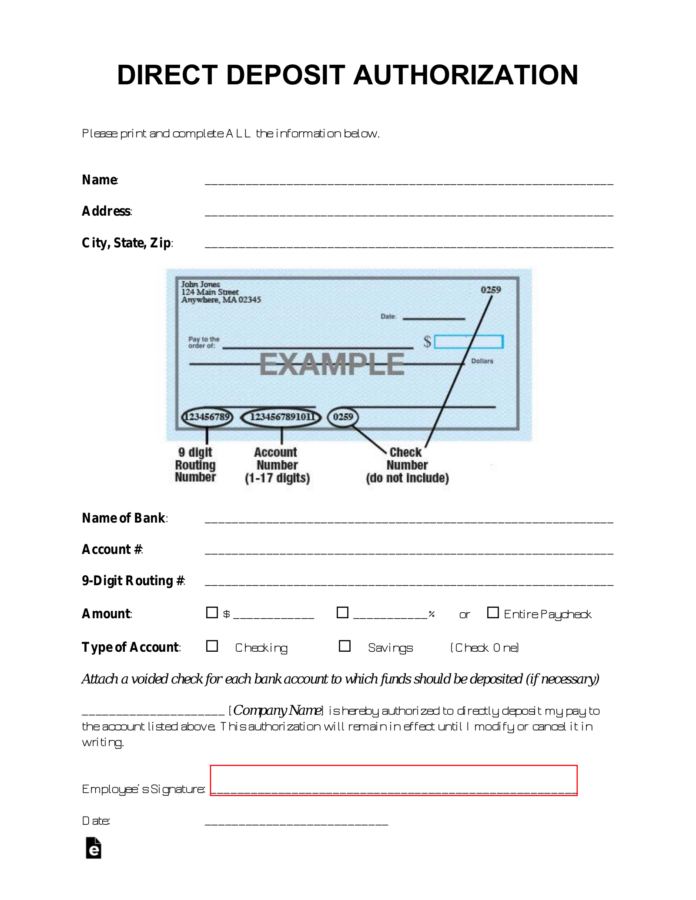 Direct Debit Authorization Form Template