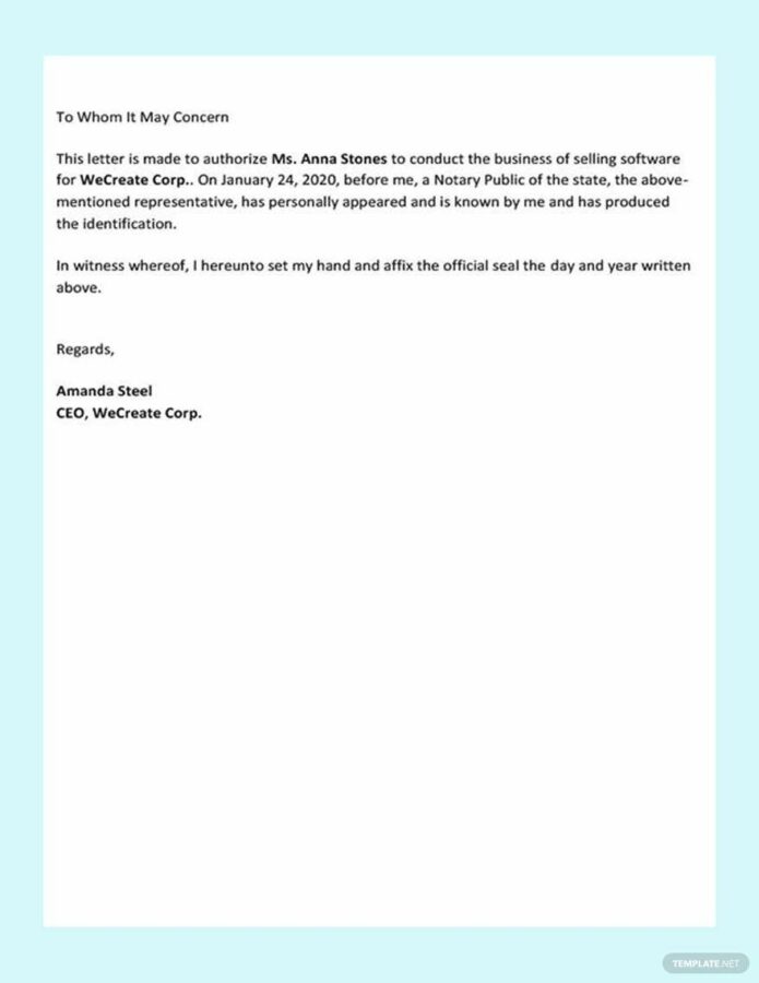 Authorization To Proceed Letter Template