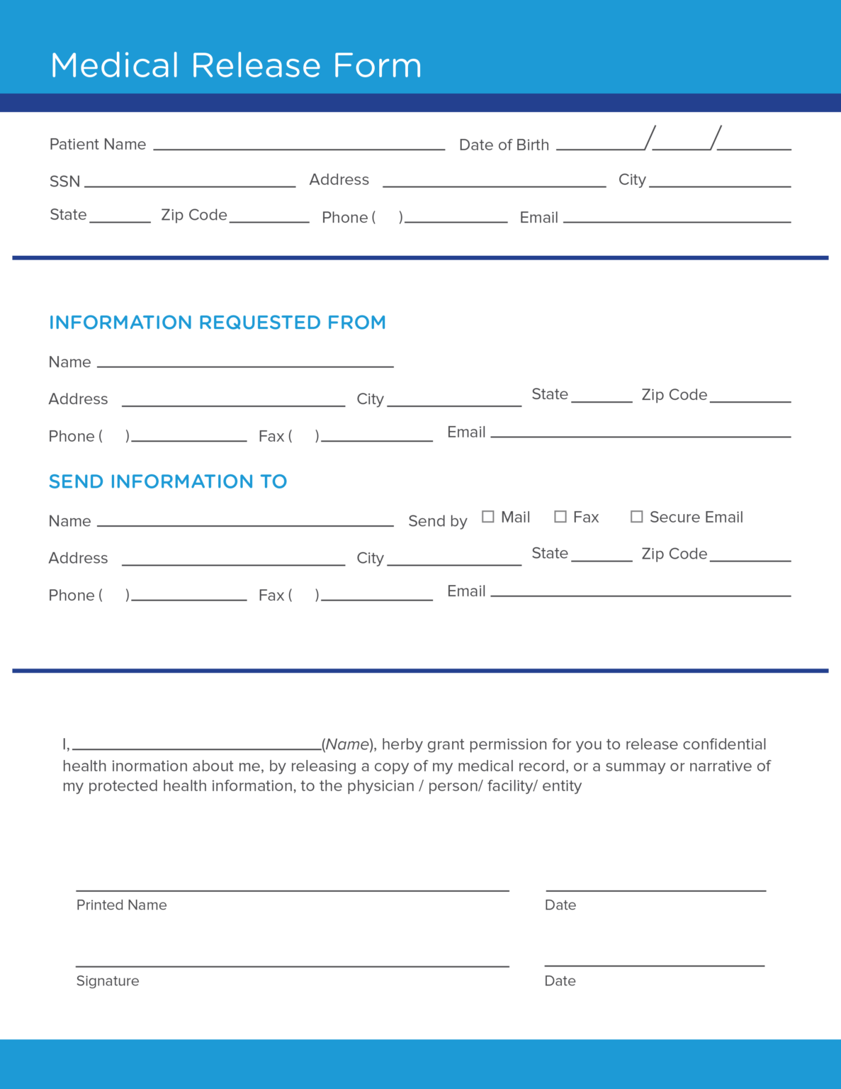Medical Release Authorization Form Template