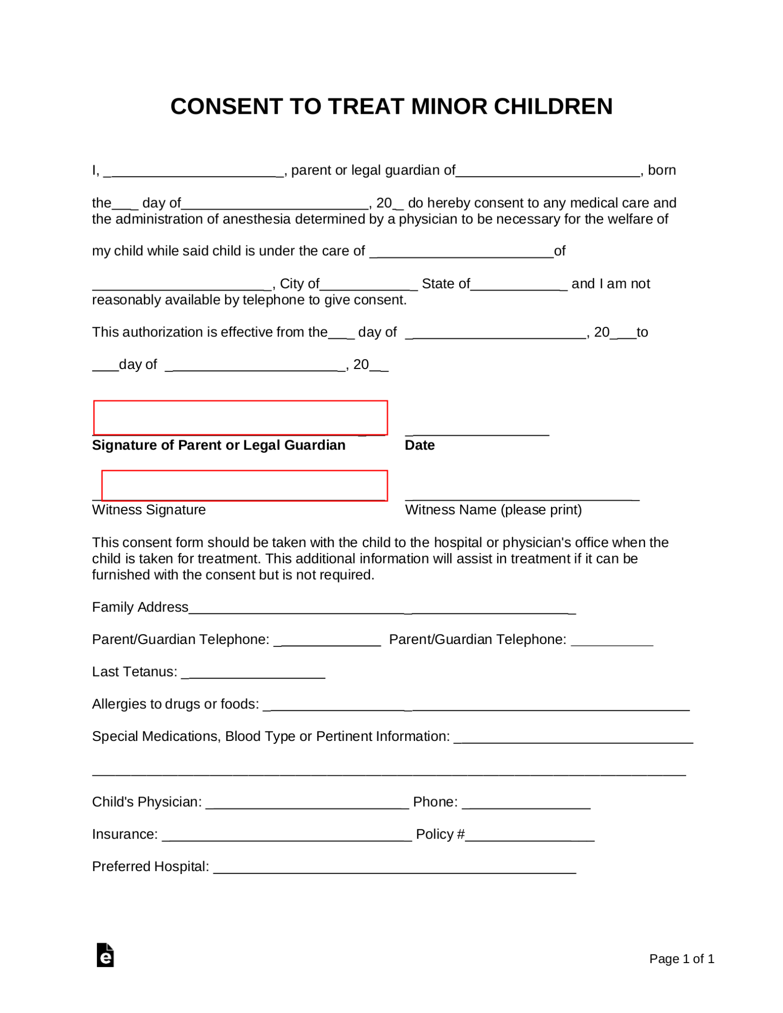 Medical Treatment Authorization Letter Template