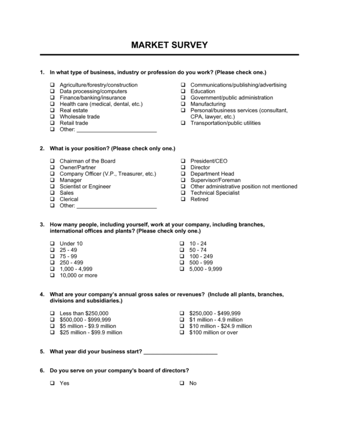 Business To Business Survey Template
