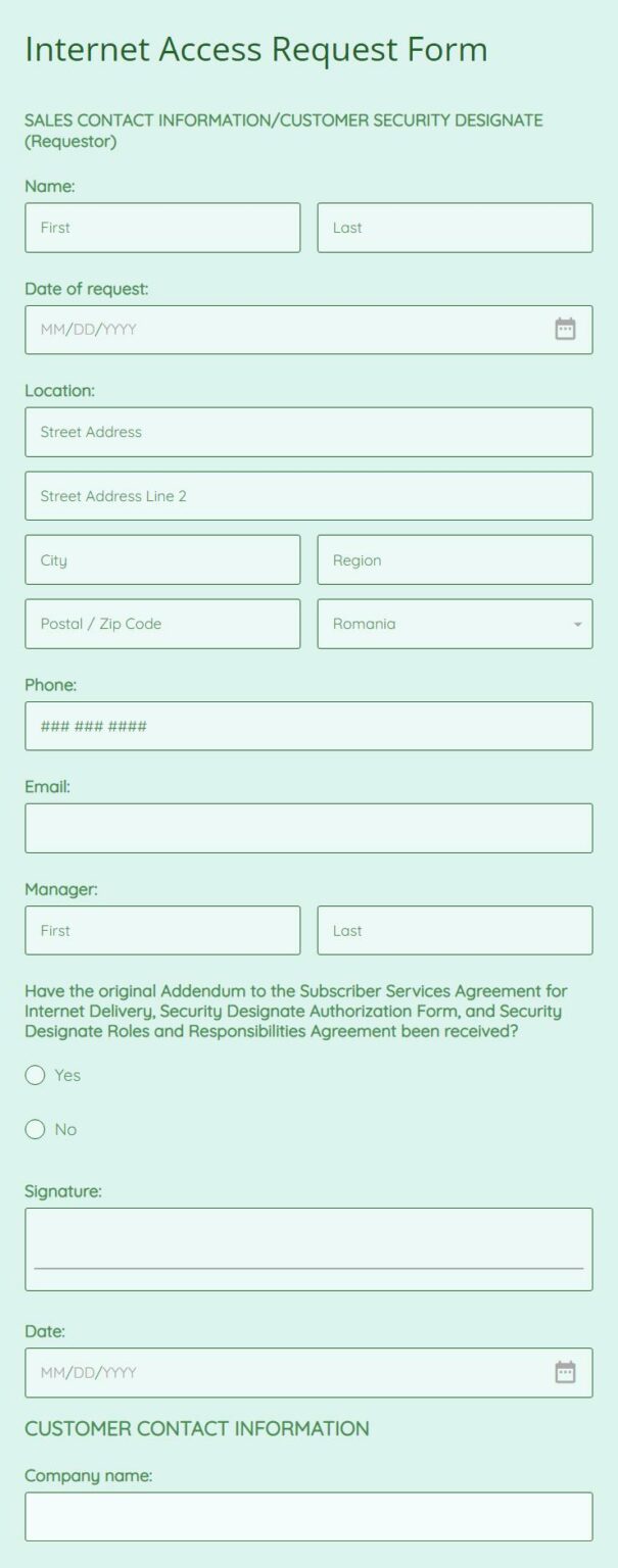 Infrastructure Requirements Document Template