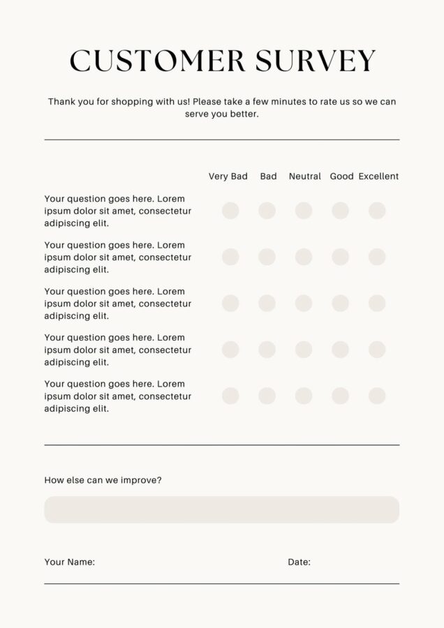 Customer Feedback Survey Template