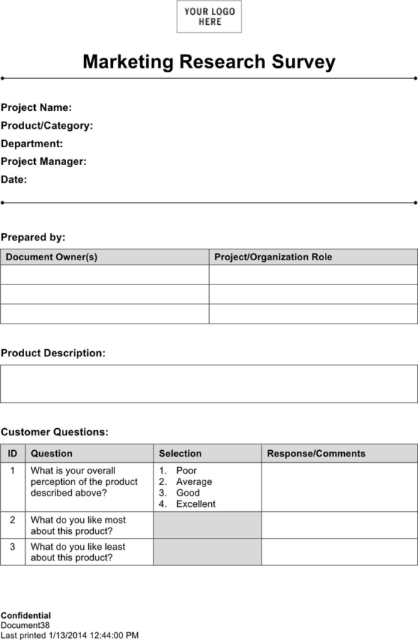 Free Market Research Survey Template