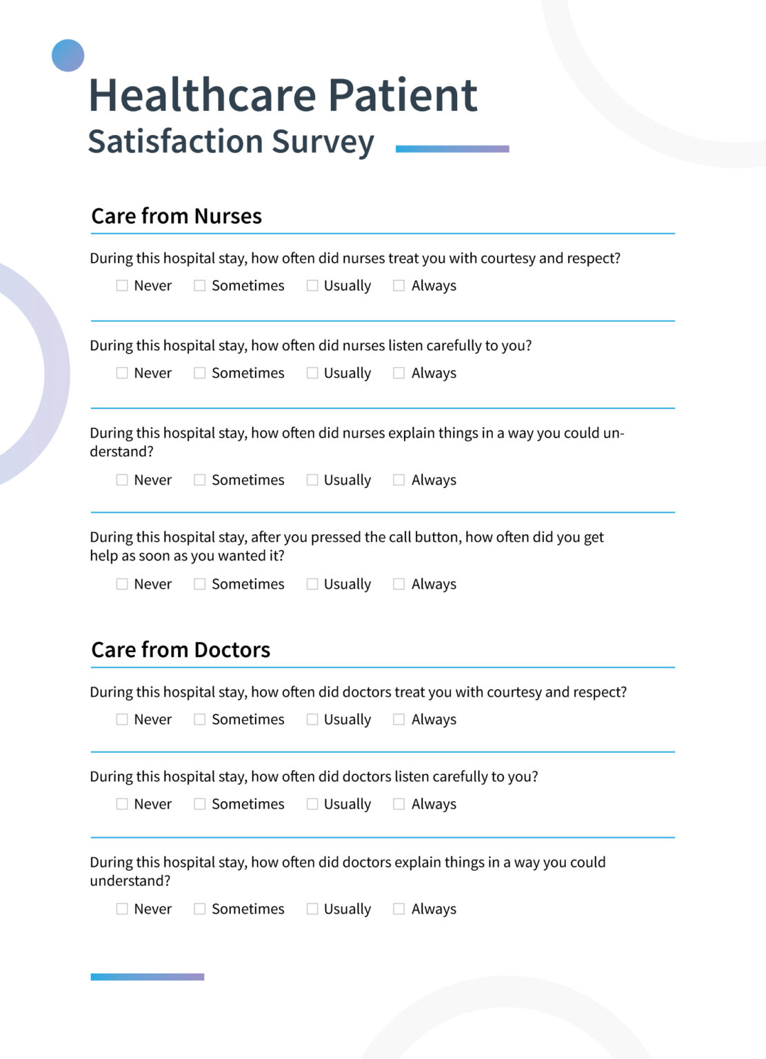 Home Care Satisfaction Survey Template