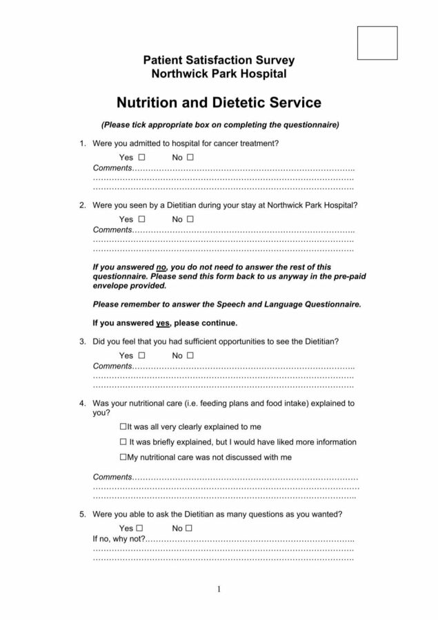 Patient Satisfaction Survey Template Nhs