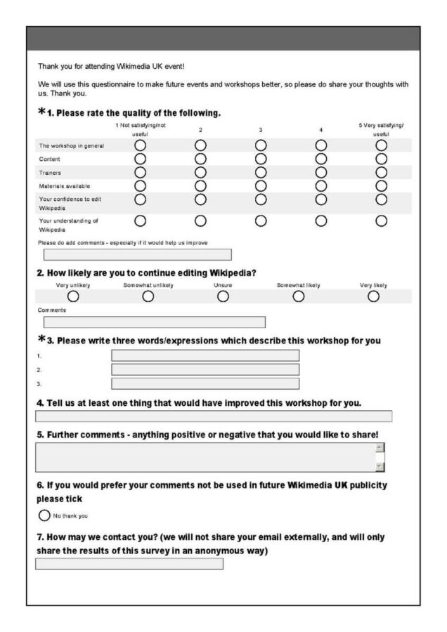 Project Lessons Learned Survey Template