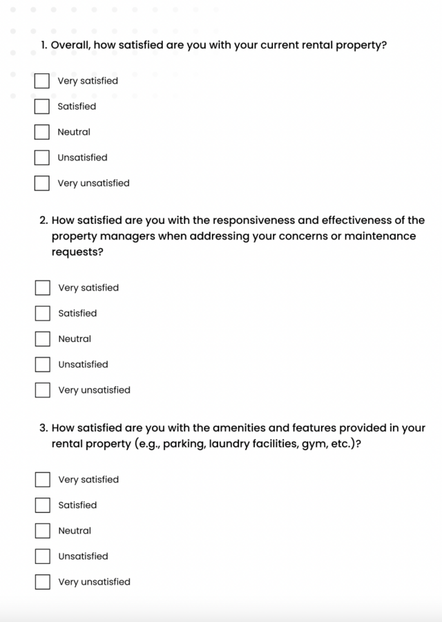 Property Management Market Survey Template