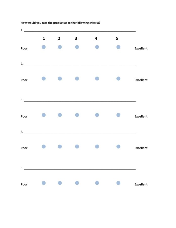 Scale 1 To 5 Survey Template