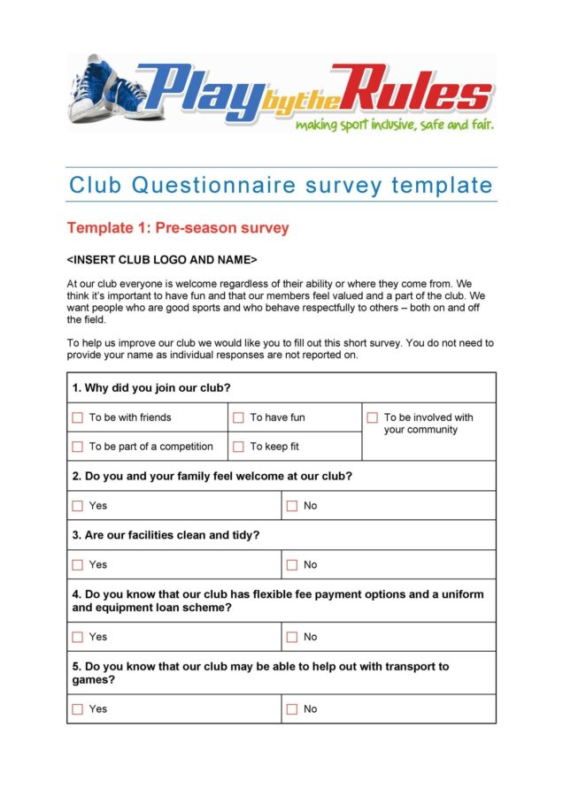 Standard Network Site Survey Plan Template