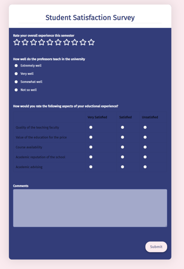 University Student Satisfaction Survey Template