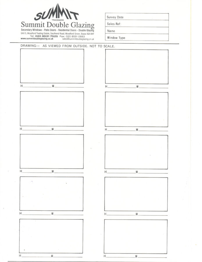 Window And Door Survey Template