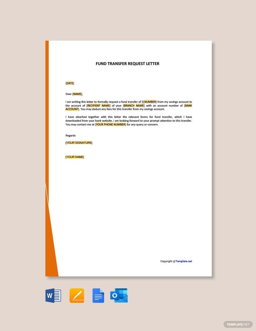 Cash Transfer Request Template