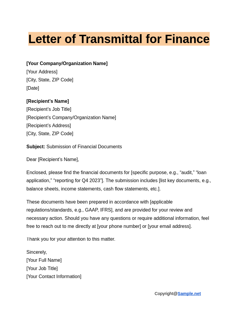 Cash Transmittal Request Template