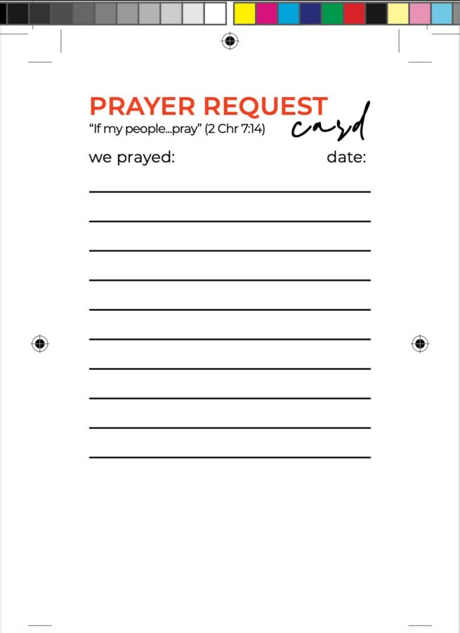 Printable Prayer Request Cards Template