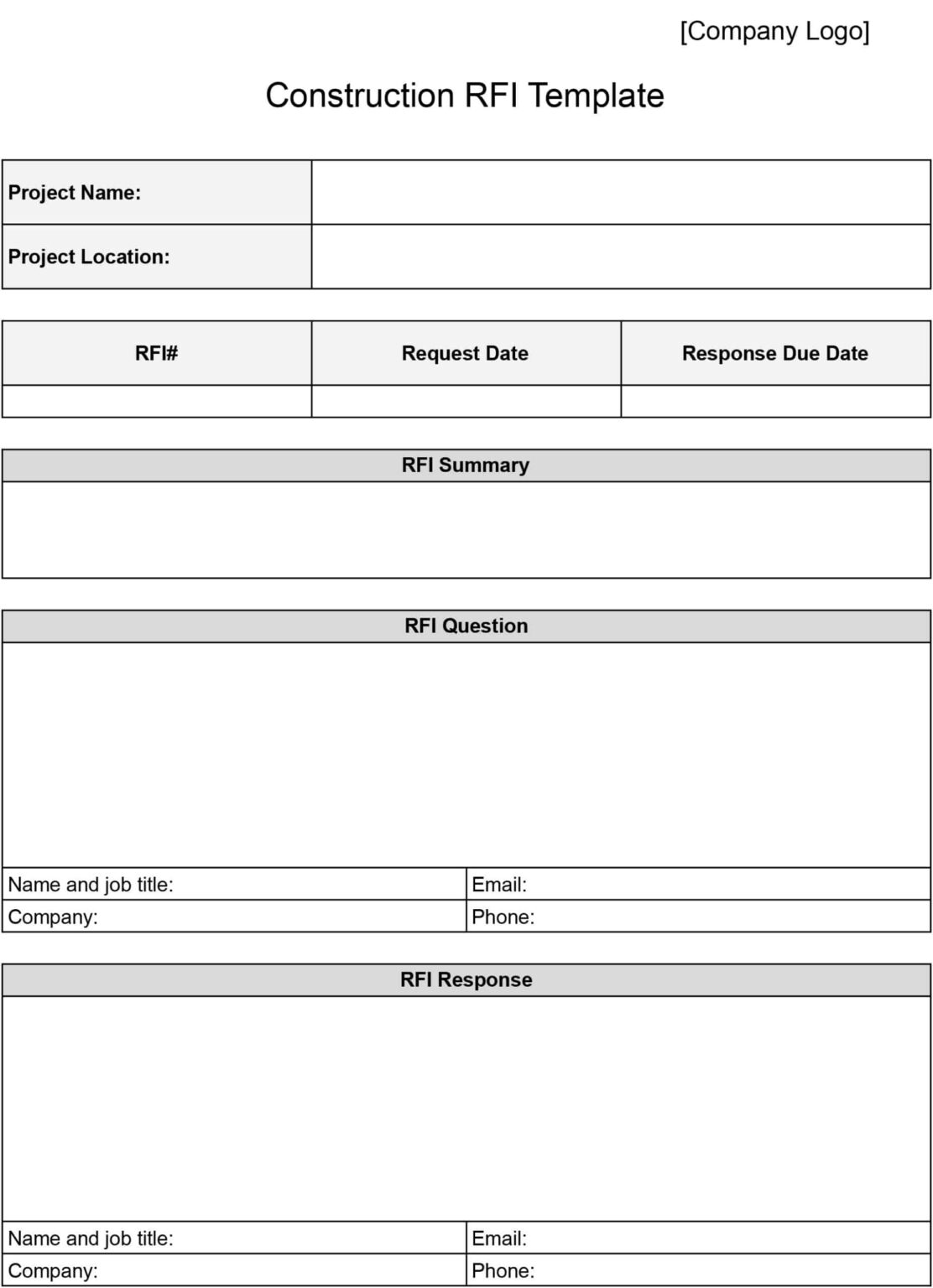Construction Request For Information Template