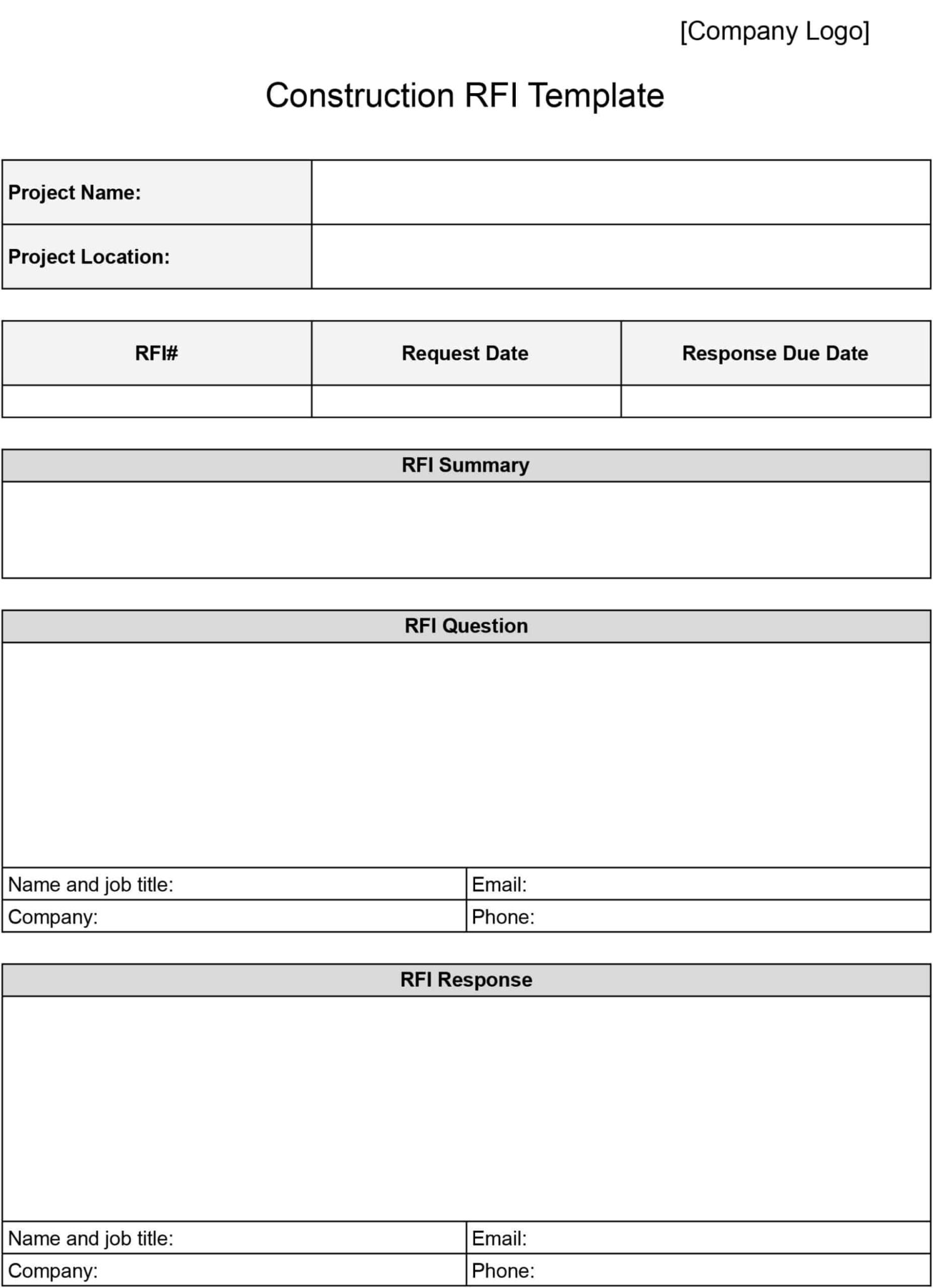 Request For Engineering Services Template