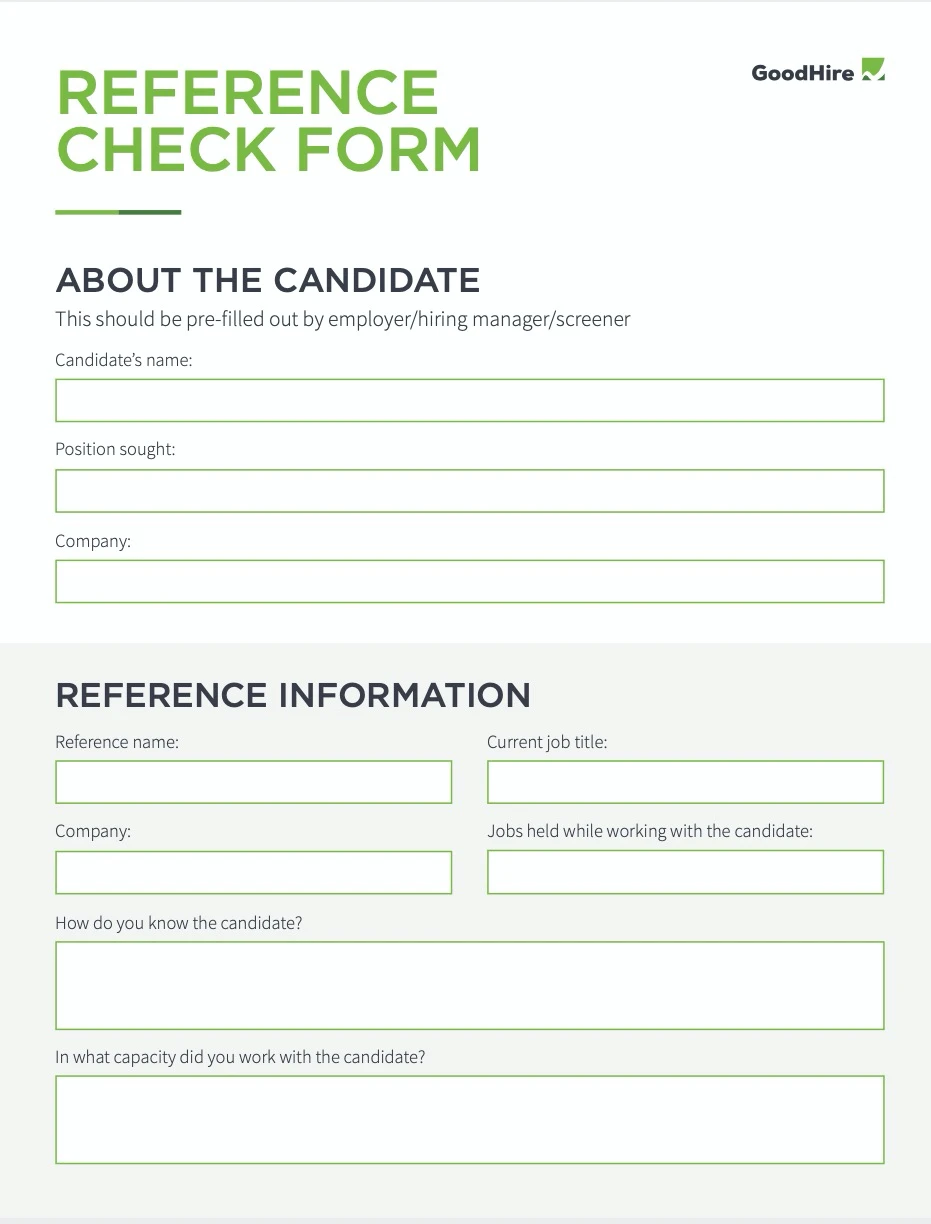 Free Reference Request Template
