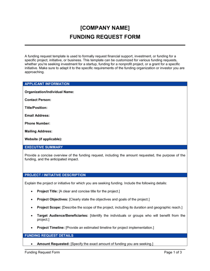 Capital Appropriation Request Template