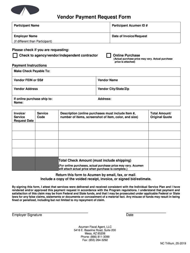 Invoice Payment Request Template