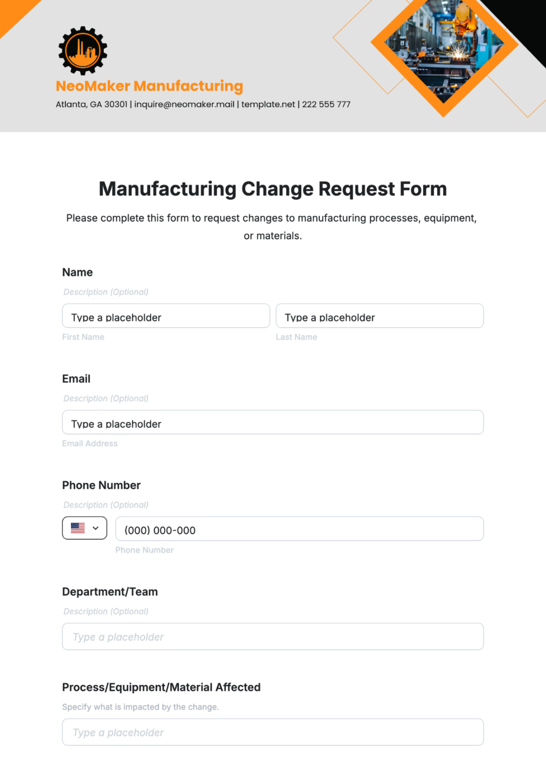 Engineering Change Request Template