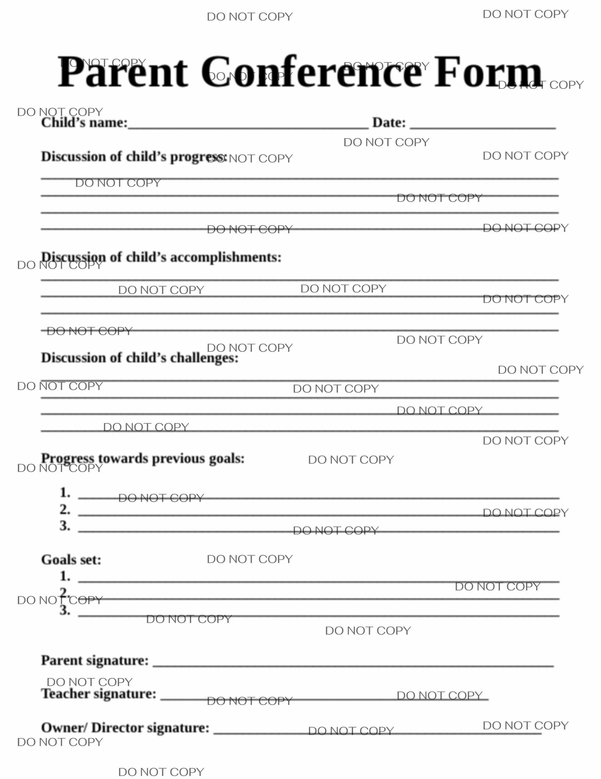 Parent Conference Request Template