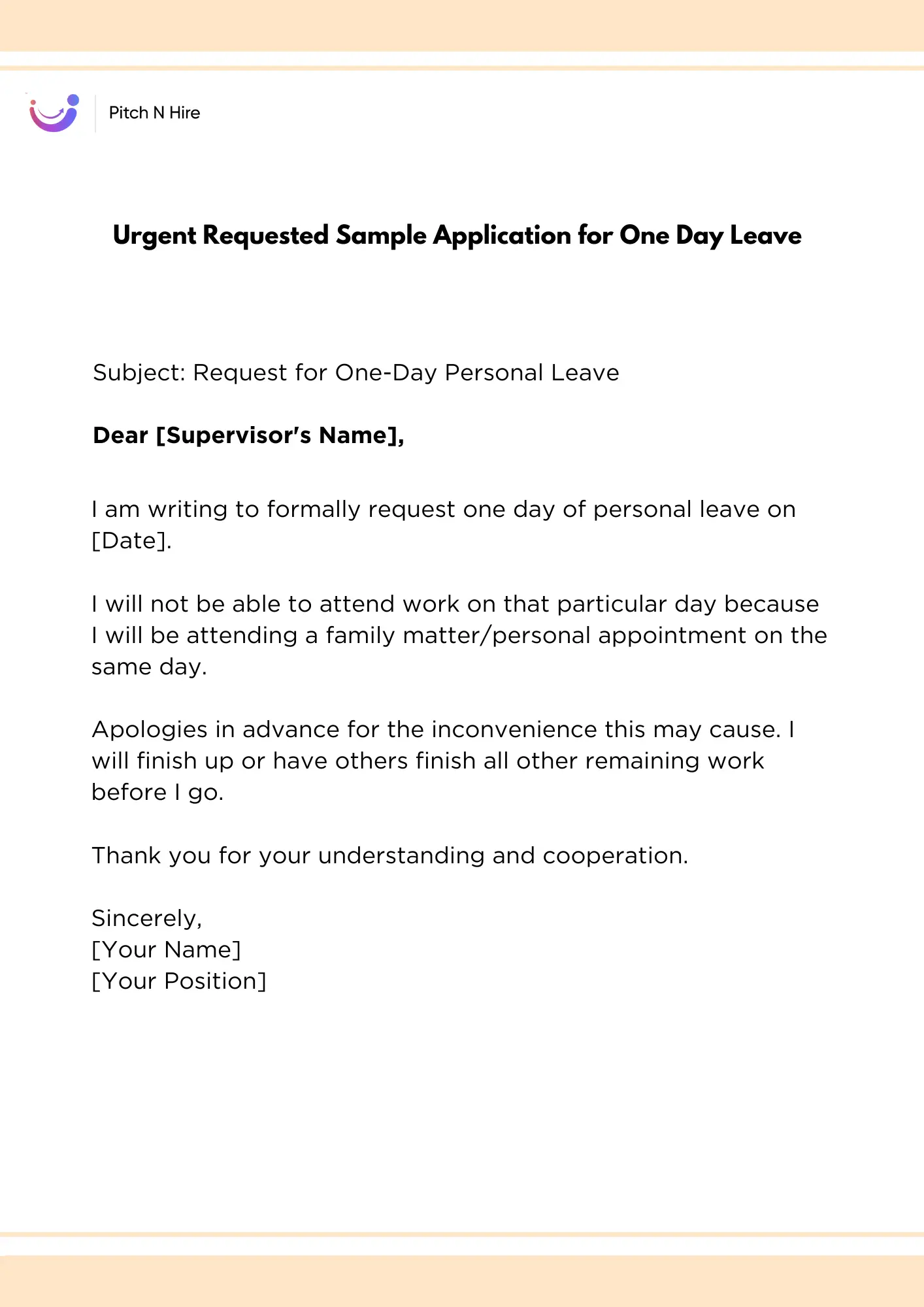 Personal Leave Request Template
